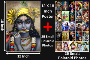 One(1) Poster + 25 Small Polaroid Photos|Bal Krishna, Lord Krishna ...
