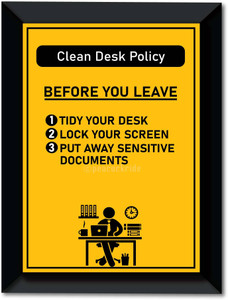 Clean Desk Policy I Office I Factory I Wall Frame A4 Fine Art Print ...