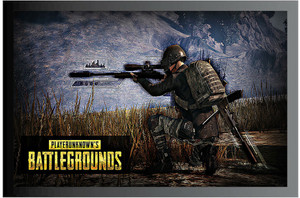 Pubg Game Frame Poster For Room Synthetic Wood Gloss Lamination F85 ...