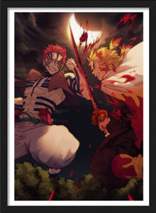 Akaza x Kyojuro Rengoku | Demon Slayer Framed Poster | Anime Framed ...