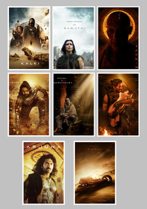 SET of 08 kalki 2898 AD Movie All Main characters New Poster for Room ...