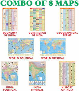 India & World Map ( Both Political & Physical ) with Constitution of ...