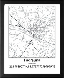 Padrauna,Uttar Pradesh,India UNFRAMED Minimalist Map Line Art Print ...