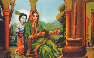 Yashoda maiya and Bal Krishan Ji Poster on 300gsm Photogenic US ...