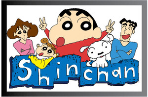 Shin Chan Frame Poster For Room Synthetic Wood Gloss Lamination F11 ...