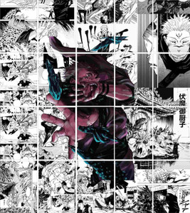Sukuna Manga Collage Poster Set - Set of 20, 210 mm x 297 mm, Premium ...