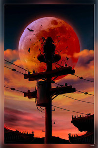 Akatsuki Uchiha Itachi Red Moon Shadow Ravens Anime Matte Finish Poster ...