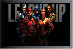 Justice League Superhero Frame Poster For Room Synthetic Wood Gloss ...