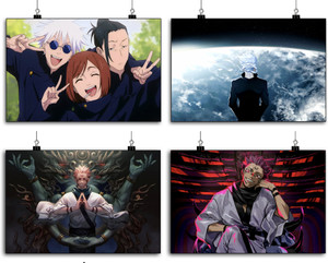 Combo 4 PCS JJK Poster | Jujutsu Kaisen Poster | JJK Group ,SUKUNA ...
