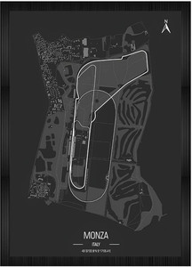 Monza F1 Track Map Wall Poster with Frame | A4 Size Motorsport Racing ...