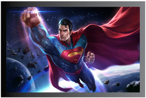 Superman Frame Poster For Room Synthetic Wood Gloss Lamination F27 ...