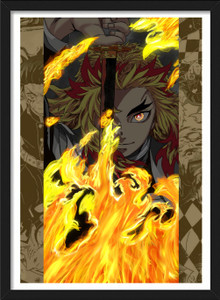 Kyojuro Rengoku | Manga Panel | Demon Slayer Framed Poster | Anime ...