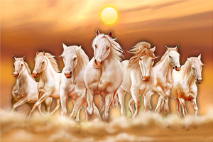 7 Horse Wall Poster | 7 Horse Poster | Lucky Seven Horses Running Vastu ...