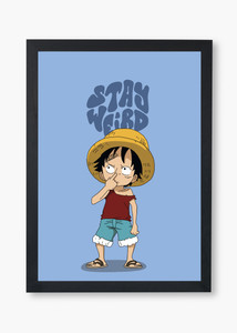 ANIME POSTER FRAME (MONKEY. D. LUFFY) - Black/White Wall Poster For ...