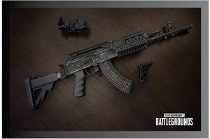 Pubg Game Frame Poster For Room Synthetic Wood Gloss Lamination F59 ...