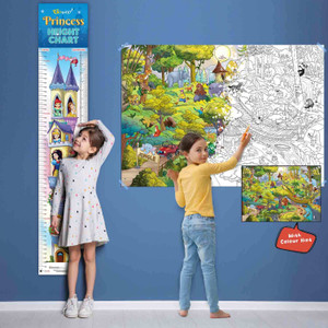 PRINCESS HEIGHT CHART and GIANT JUNGLE SAFARI COLOURING POSTER | Set of ...