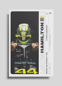 Lewis Hamilton Mercedes F1 Graphic Poster | Formula 1 Racer | A3-300GSM ...