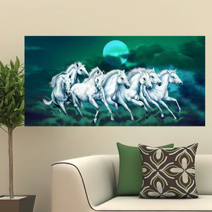 lucky seven horses running at sunrise ll 7 horse vastu poster in vinyl ...
