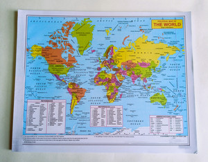 WORLD COLOURED POLITICAL OUTLINE MAPS (ENGLISH) (PACK OF 100) SIZE ...