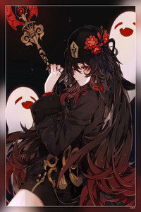 Anime Girls Genshin Impact Hutao Genshin Impact Matte Finish Poster ...