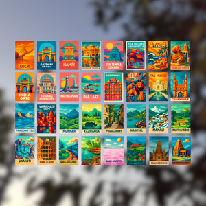 32 Tourist Places Posters Set | India Travel Educational Set Paper ...