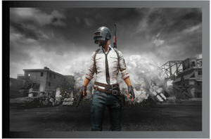 Pubg Game Frame Poster For Room Synthetic Wood Gloss Lamination F37 ...