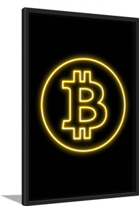 Bitcoin Neon Poster Wall Frame, BTC Crypto Poster for Wall Paper Print ...