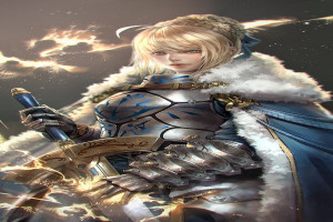 fate series fate grand order saber armor Poster, Wallpaper Paper Print ...