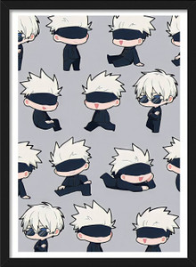 Gojo Satoru chibi Artwork | Jujutsu Kaisen | Anime Framed Poster Paper ...