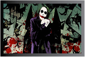 Joker Frame Poster For Room Synthetic Wood Gloss Lamination F72 Paper ...