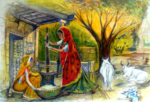 Poster Indain Rural Village Painting Digitalart sl-14405 (LARGE Poster ...