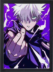 jujutsu kaisen poster with frame gojo poster (Size_13x9.8 inch) Paper ...