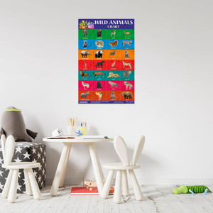 Wild Animals Chart for Kids learning, Cut and paste picture of animals ...