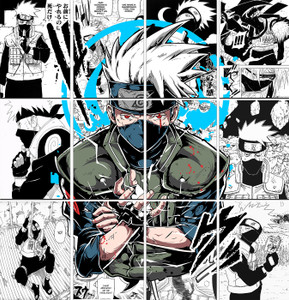 Set of 12 kakashi manga kit wall decor 300 GSM hard poster naruto ...