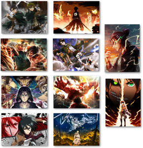 ATTACK ON TITAN POSTERS PACK OF 10 (300 GSM) | ATTACK ON TITAN WALL ...