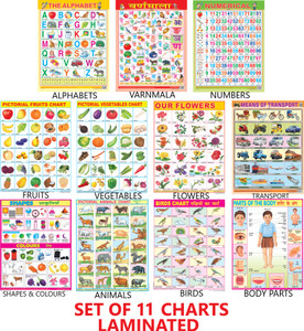 Early Learning Educational Charts set for Kids | 45X60 cm | Set of 11 ...