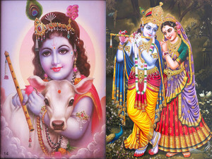 Pack Of 2 Lord Krishna With UV Coated For Your Room | Office | Hall ...