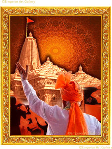 AYODHYA RAM MANDIR in an Hardboard Laminated Digital Re-Print Paper ...