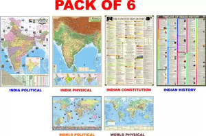 MAPS FOR UPSC (PACK OF 6) INDIAN CONSTITUTION, INDIAN HISTORY, INDIA ...