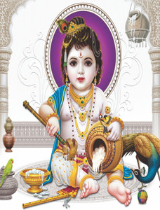 Bal Krishna Poster (12x18 Inch, 300GSM Thick Paper with Gross ...