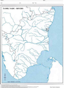 Tamil Nadu Rivers Outline Maps (100 Nos) | A4 Size - Multipurpose map ...