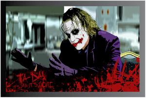 Joker Frame Poster For Room Synthetic Wood Gloss Lamination F182 Paper ...