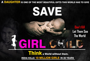 Poster Save Girl Child sl-10119 (Large Poster, 36x24 Inch, Banner Media ...