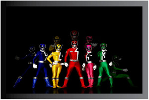 Power Rangers Frame Poster For Room Synthetic Wood Gloss Lamination F5 ...