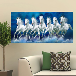 lucky seven horses running at sunrise ll 7 horse vastu poster in vinyl ...
