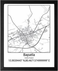 Bapatla,Andhra Pradesh,India UNFRAMED Minimalist Map Line Art Print ...