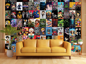 Wall posters 90S CARTOON COLLAGE KIT(6X4)250GSM PREMIUM PAPER (PACK 65 ...