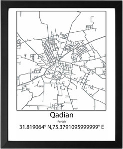 Qadian,Punjab,India UNFRAMED Minimalist Map Line Art Print Poster Wall ...