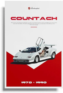 Lamborghini Countach Poster | Minimal Vintage Car Poster | A3 (Glossy ...