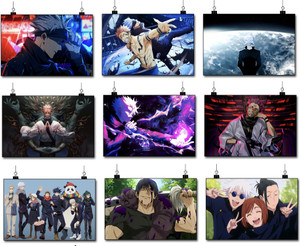 Pack Of 9 Jujutsu Kaisen Anime wall Poster | Jujutsu Kaisen- Manga WALL ...